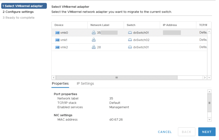 Migrate Esxi Vmkernel Port Group To A Vsphere Standard Switch Virtualization Dbaas And Whatever